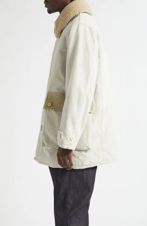 Visvim Winfield Field Coat With Genuine Shearling Collar - Off